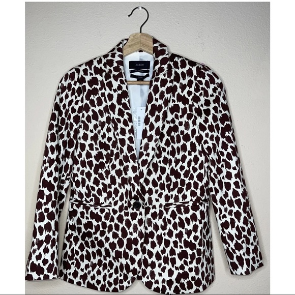 J. Crew | Jackets & Coats | J Crew Bi Stretch Parke Giraffe Print ...